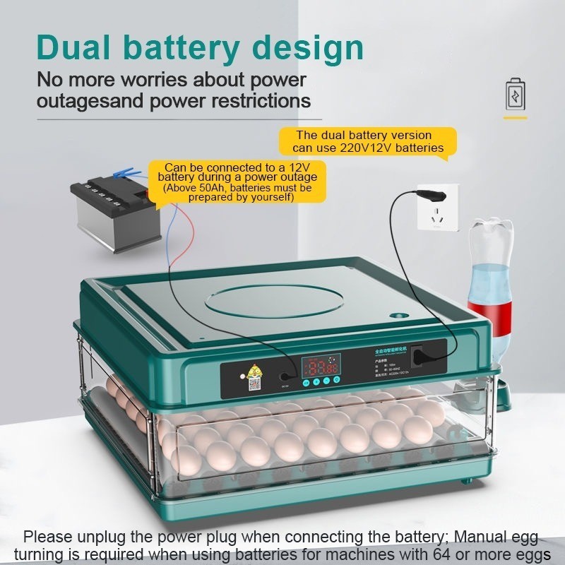 12/24/48/64/130 Eggs Automatic Incubator Thermostatic Chicken Hatching ...