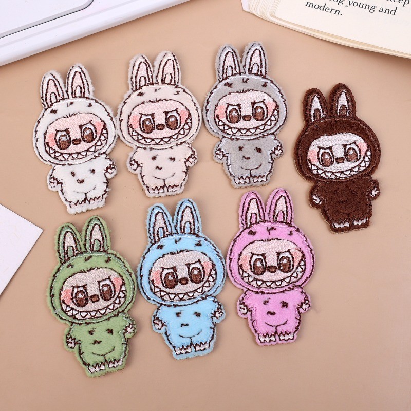Lovely Cartoon Labubu Series Applique Embroidered Patches Cute Self ...