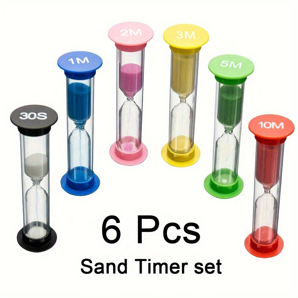 6 Pcs Sand Timer Set Toys - Durable Hourglass Timers, Various Time ...