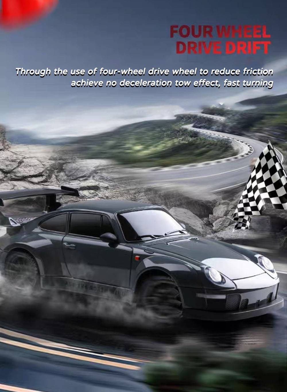 1/20 Porsche 993 Wide Body 4WD RC Drift Racing Car Toy Remote Control ...