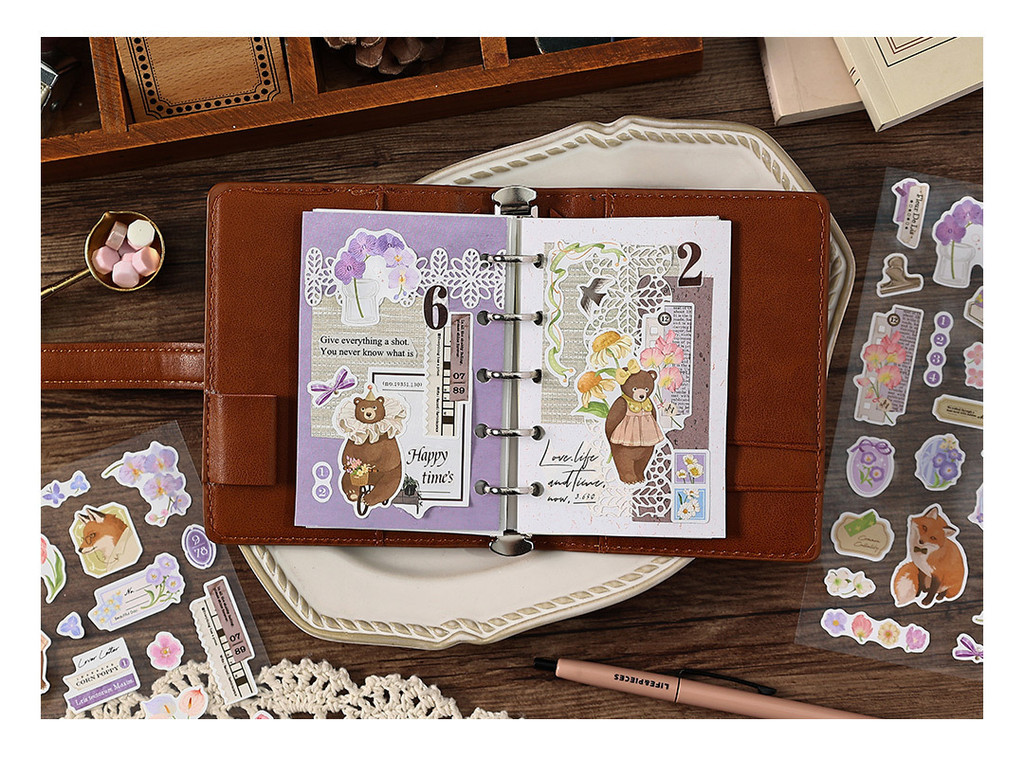 Forest Fairy Tale Scrapbook Stickers Kawaii Animals Cats Scrapbooking For Journaling Junk ...