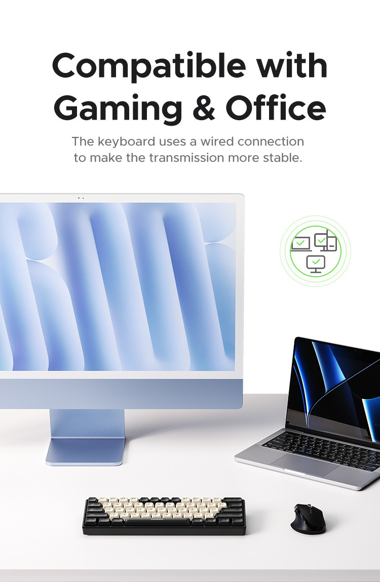 UGREEN USB Mini Wired Mechanical Keyboard Red Switch Dual Colour ...