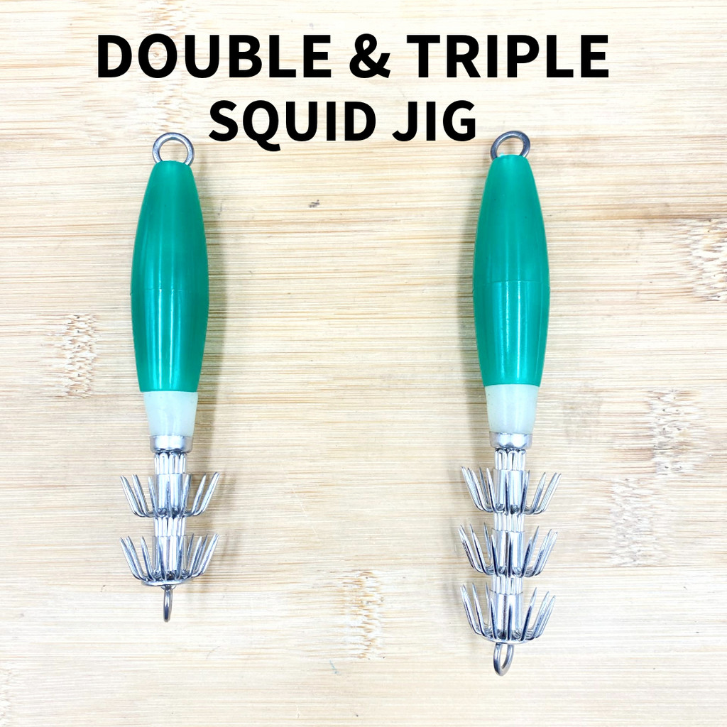 VFOX PICK SQUID JIG Double Hook Triple Hook 4 in 1 Pack Mata Candat ...