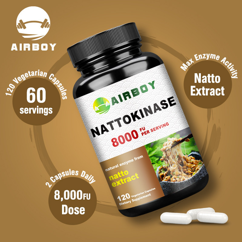 AIRBOY Nattokinase Supplement 8,000 FU Per Serving,Veggie Capsules ...