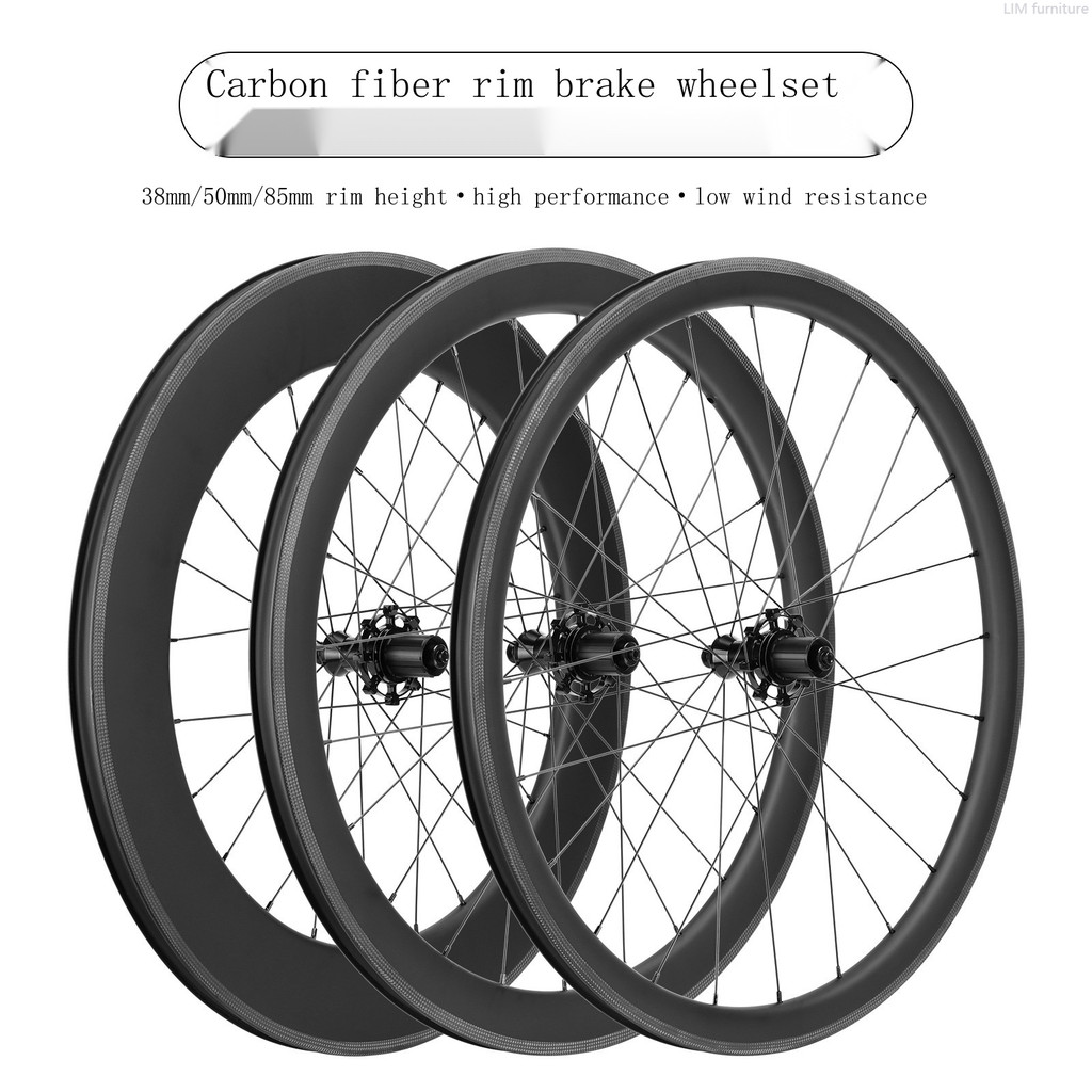 Carbon Fiber Road Wheel Set Road Bicycle Rim Brake Wheel Set V Brake C ...