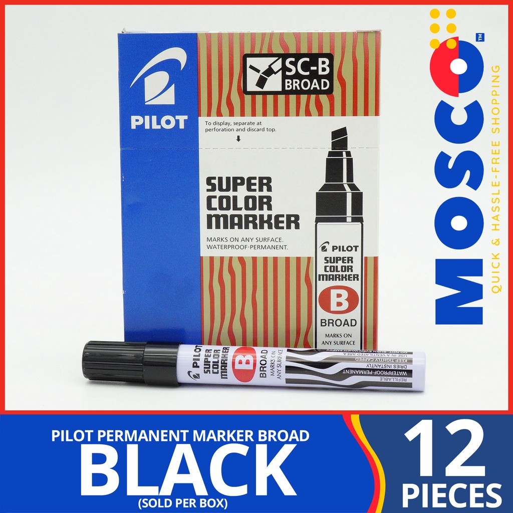 in stock PILOT Permanent Black Marker Broad 1 box (Sold per box ...