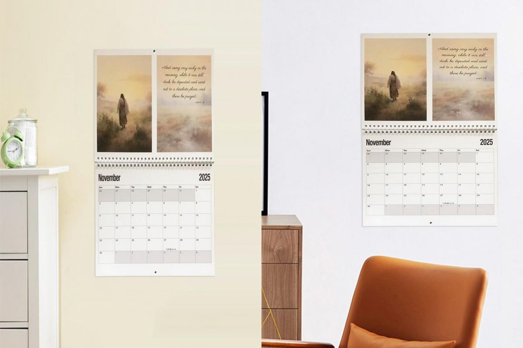 Home Decor Jesus Calendar Wall Calendar with Spacious Date Recording ...