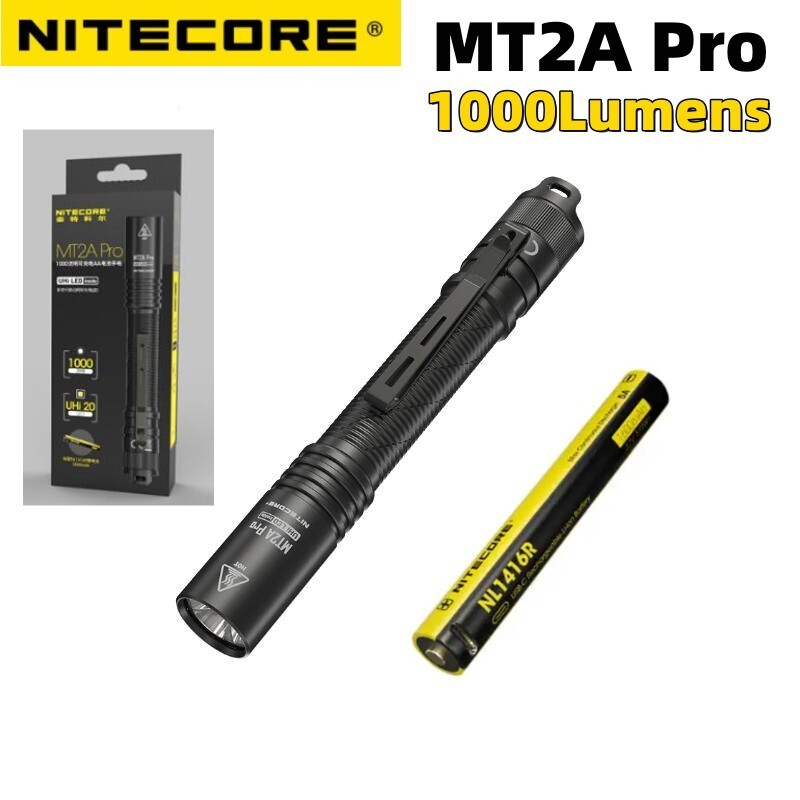 NITECORE MT2A Pro UHi Aluminum Alloy Flashlight 1000 Lumens Beam Throw 255 Meter with NL1416R ...