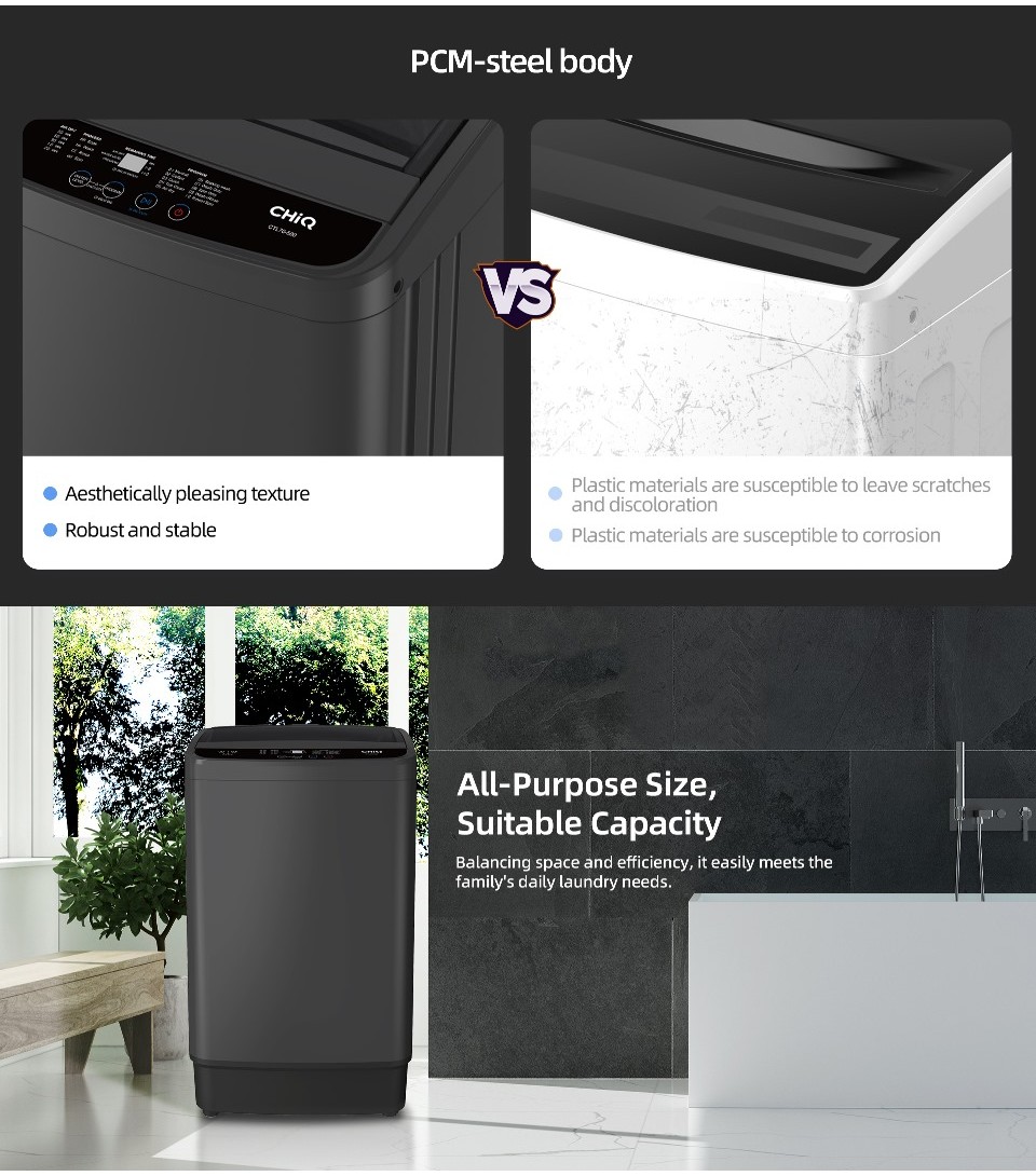 CHIQ 7KG / 10KG / 12KG 7 Programme Top Load Fully Auto Washer Washing ...