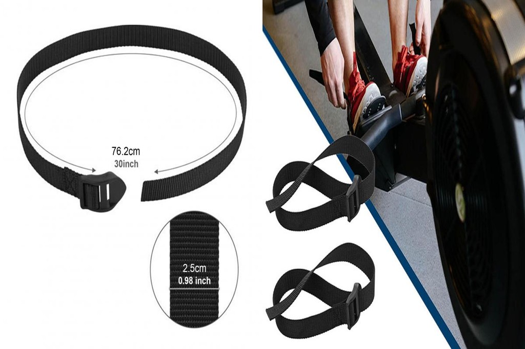 BUR_ Ergonomic Foot Straps Heavy Duty Foot Strap Adjustable Rowing ...