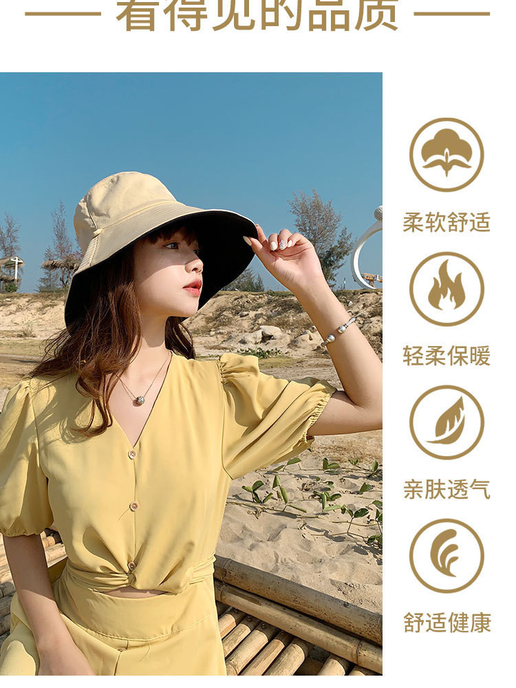 [2 Sided] Bucket Hats Sun Hat Sunscreen Windproof Rope Foldable All ...