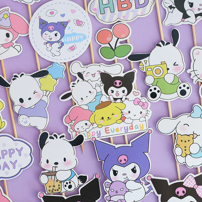 Exclusive Design】Cute Kuromi Cake Decoration toppers Cinnamoroll Pacha ...