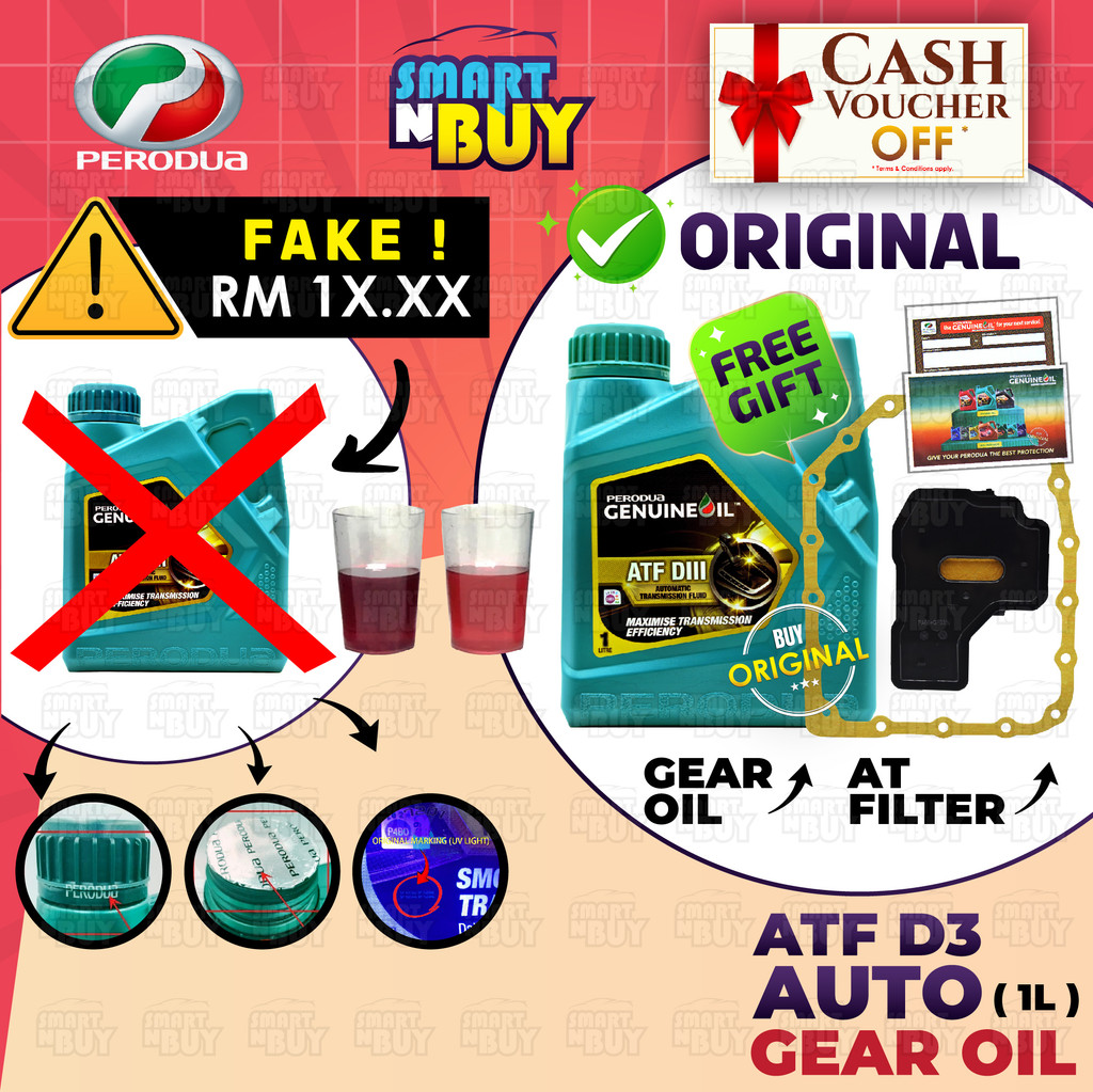 Perodua Gear Oil ATF D3 Minyak Gearbox Auto Myvi Bezza Alza Axia Ativa ...