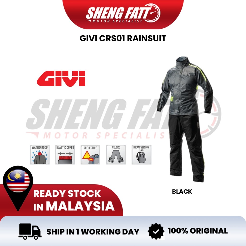 GIVI CRS01.AX RAINCOAT Yellow Raincoat Baju Hujan Waterproof Baju Hujan ...