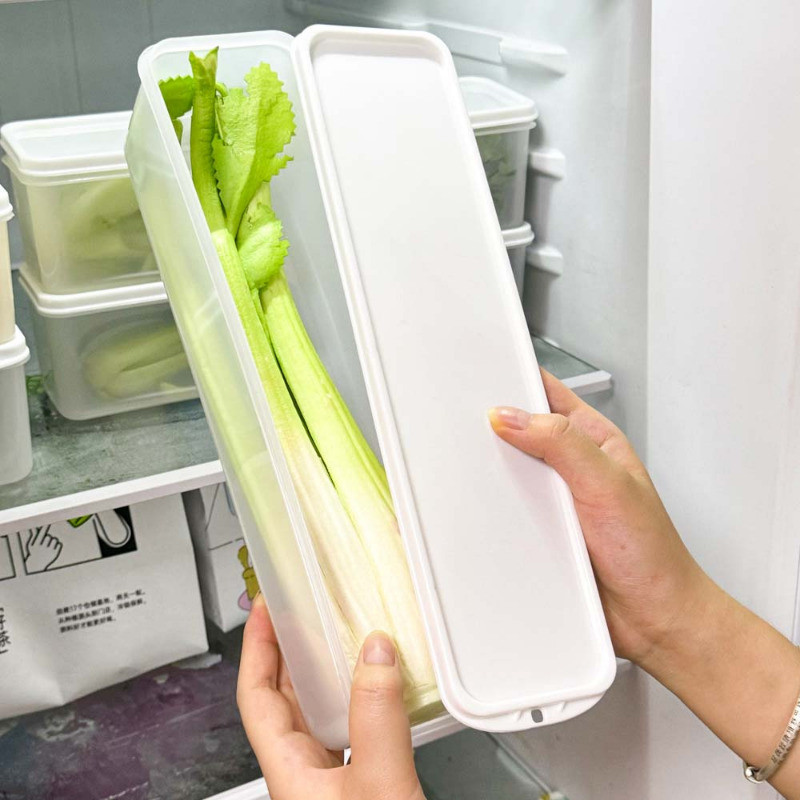 Long Strip Food Storage Box - Stackable Refrigerator Fresh Container ...