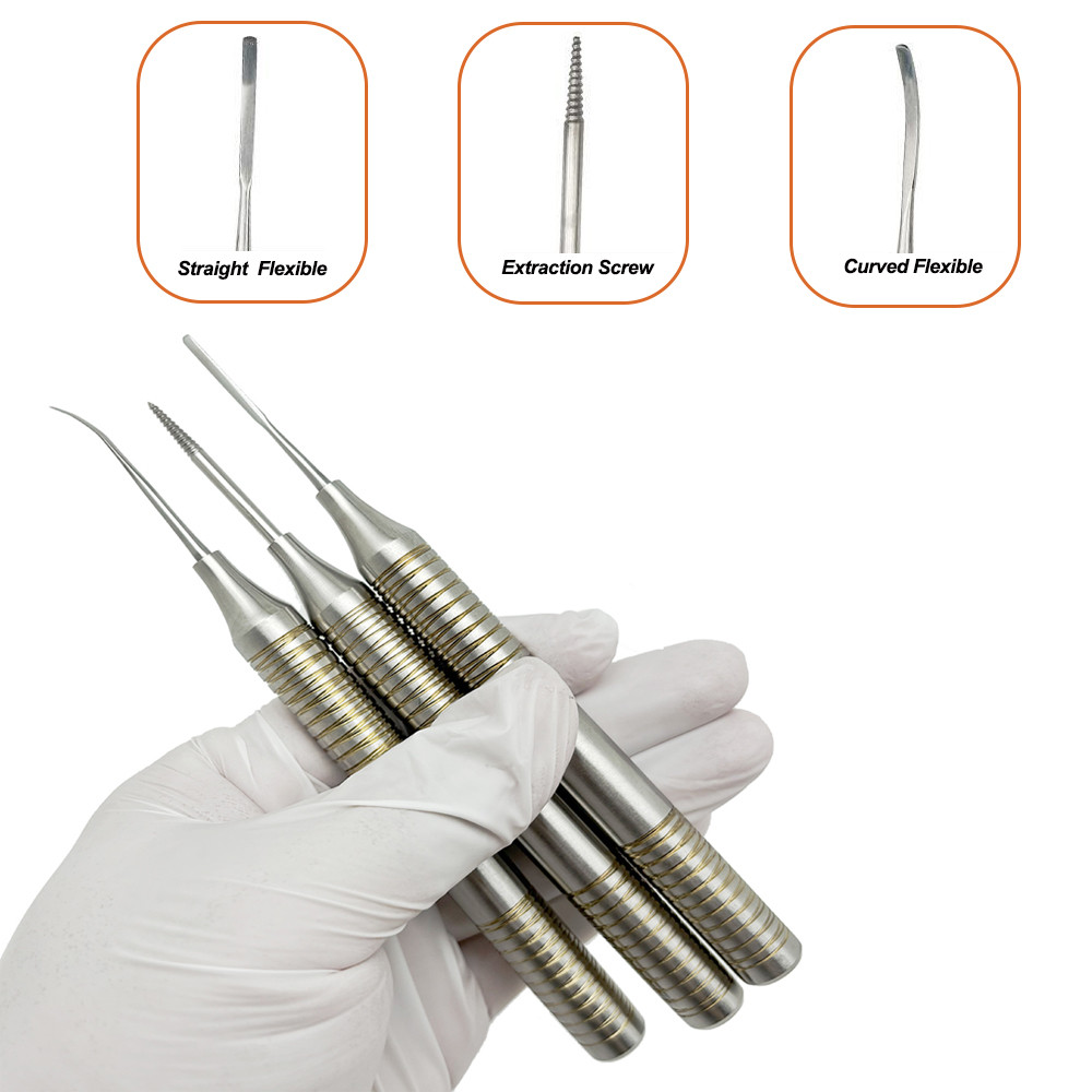 3pcs/set Dental Flex Periotome Power Tooth Extraction Titanium Tip ...
