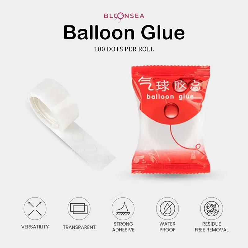 Balloon Glue 100 Dots/Roll Transparent Dot Stickers Tape Gam Belon ...