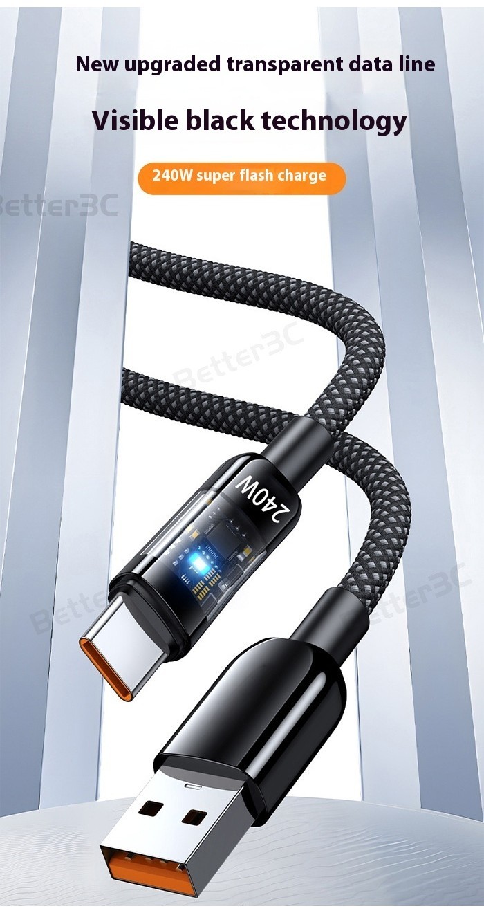 240W type c charger fast charging USB data cable Intelligent power-off ...