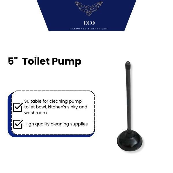 ECO HARDWARE 5" High Quality PVC Handle Toilet Plunger Pump Pressure ...