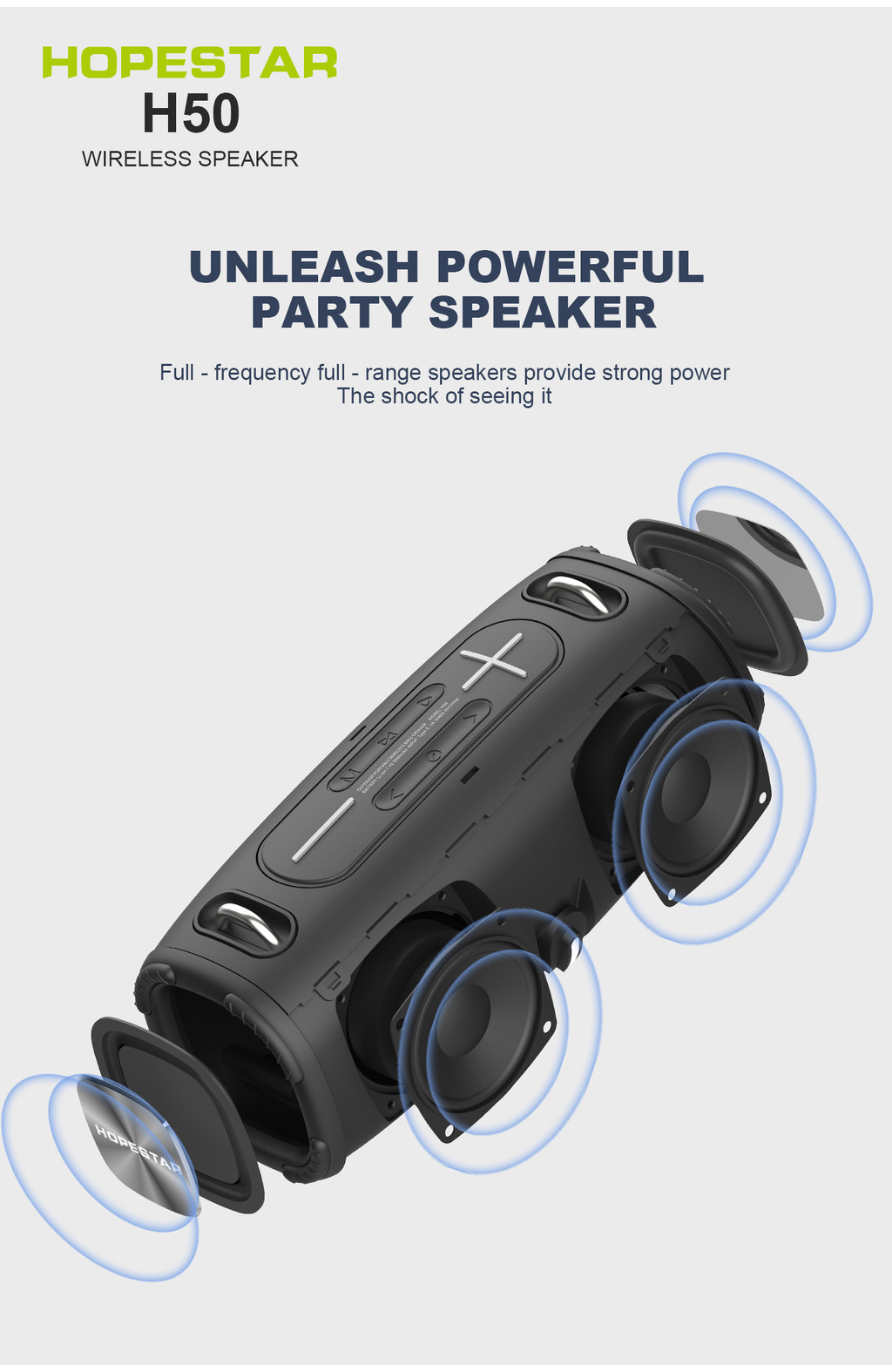 HOPESTAR H50 20W High Power Boombox Speakers Portable Bluetooth Super ...