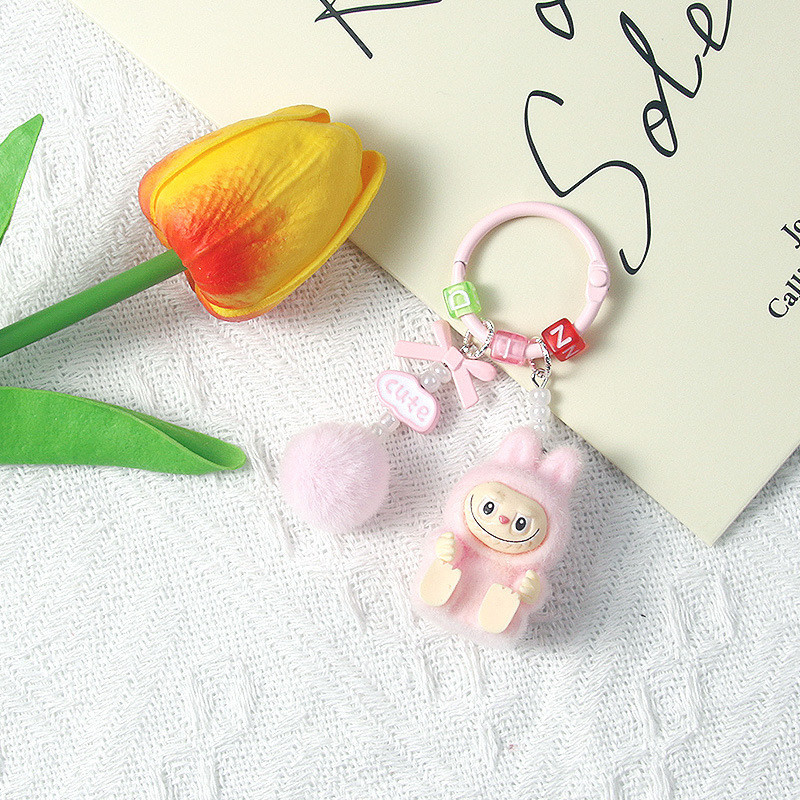 Have A Seat Labubu Small Keychain Charm Plush Mini Labubu Pendant for ...