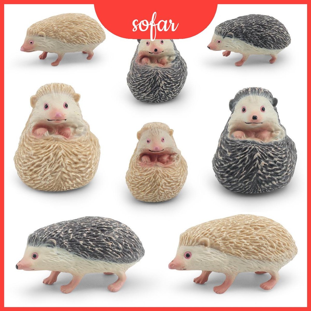 Pvc Realistic Hedgehog Models Set Of Eight Adorable Static Animal ...