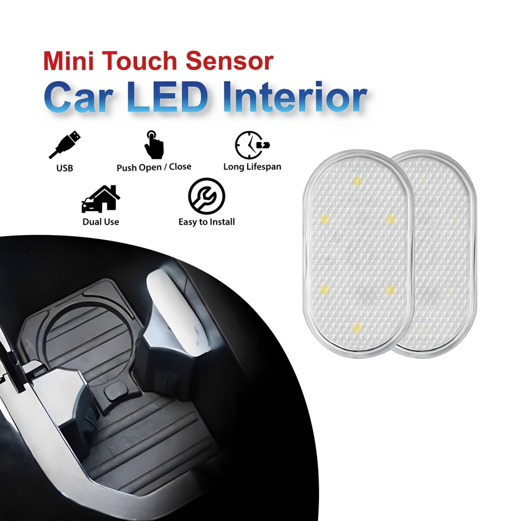 1PC Multipurpose Mini Touch Sensor Lamp Wireless Car Interior Reading ...