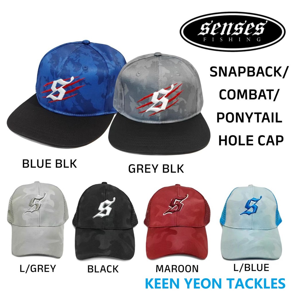 SENSES FISHING COMBAT / PONYTAIL HOLE / SNAPBACK FISHING CAP | Shopee ...