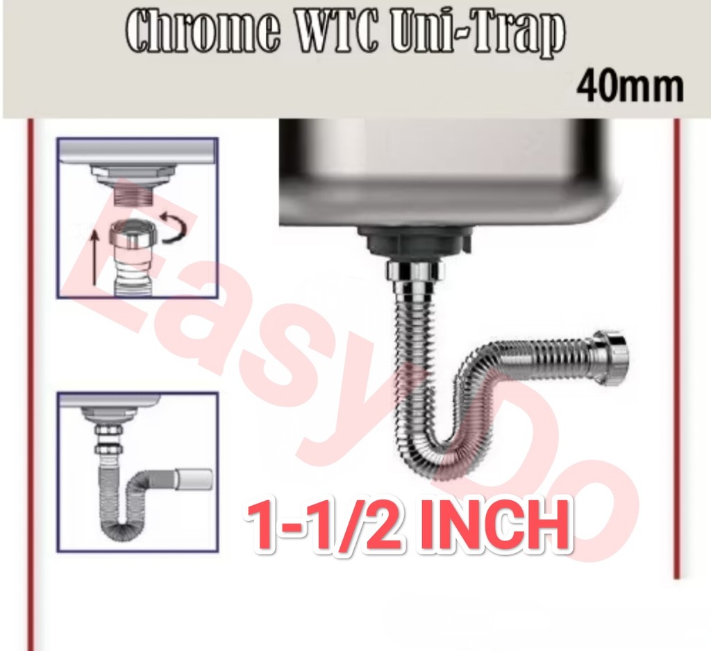 1-1/2 INCH (40MM) Heavy Duty Flexible ABS Pipe Tube Hose Unitrap Outlet ...