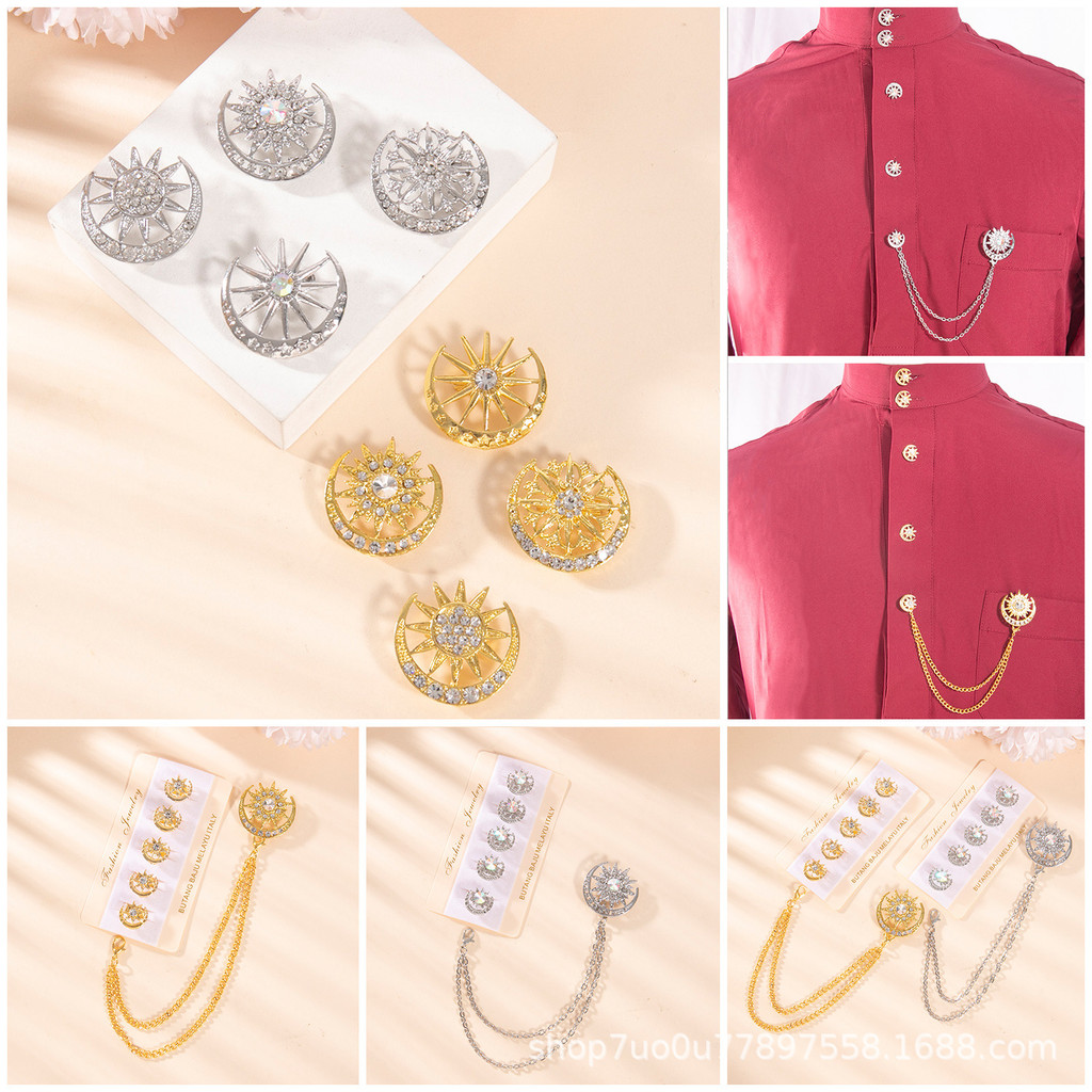 New Style Brooch Button Set Muslim Muslim Men's Clothes Button ...