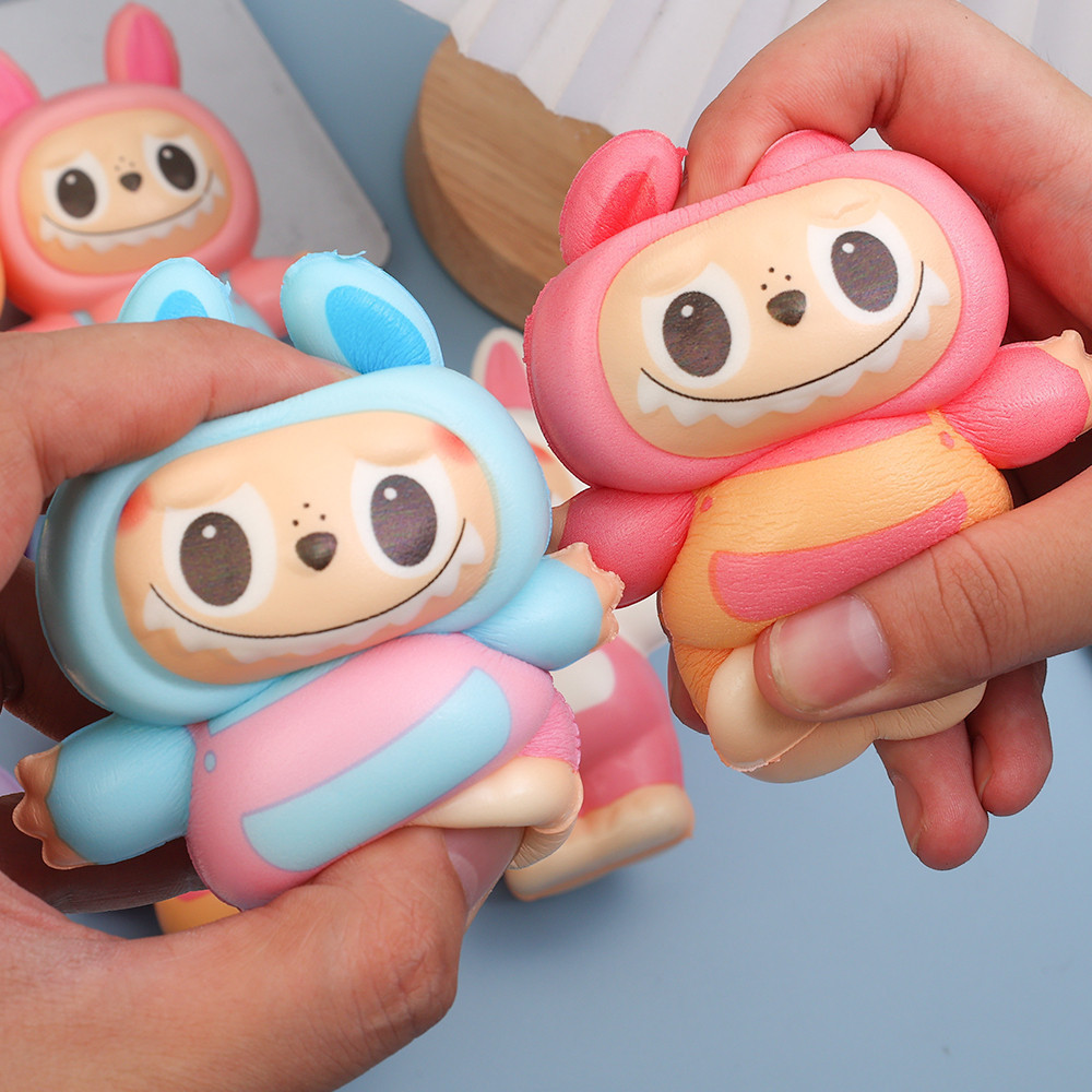 Kawaii Labubu Stress Relief Squishy Anime Cartoon Children's Hand Pinch ...