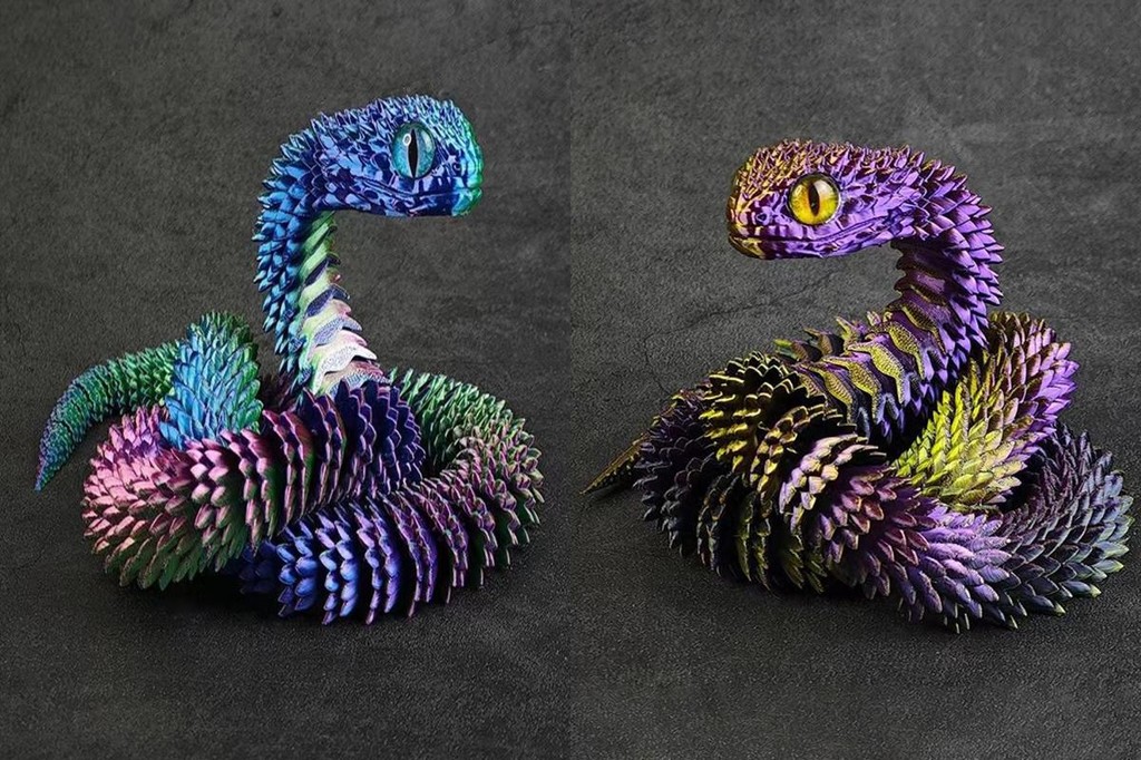 Sa Articulated Snake Decoration Creative Snake Sculpture Flexible 3d ...