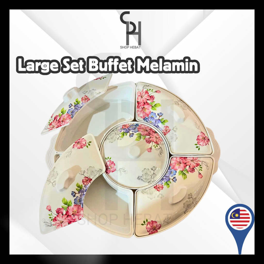HEBAT👍 Set Buffet Melamine 5 in 1 Set Melamin Party Serving Set Buffet ...