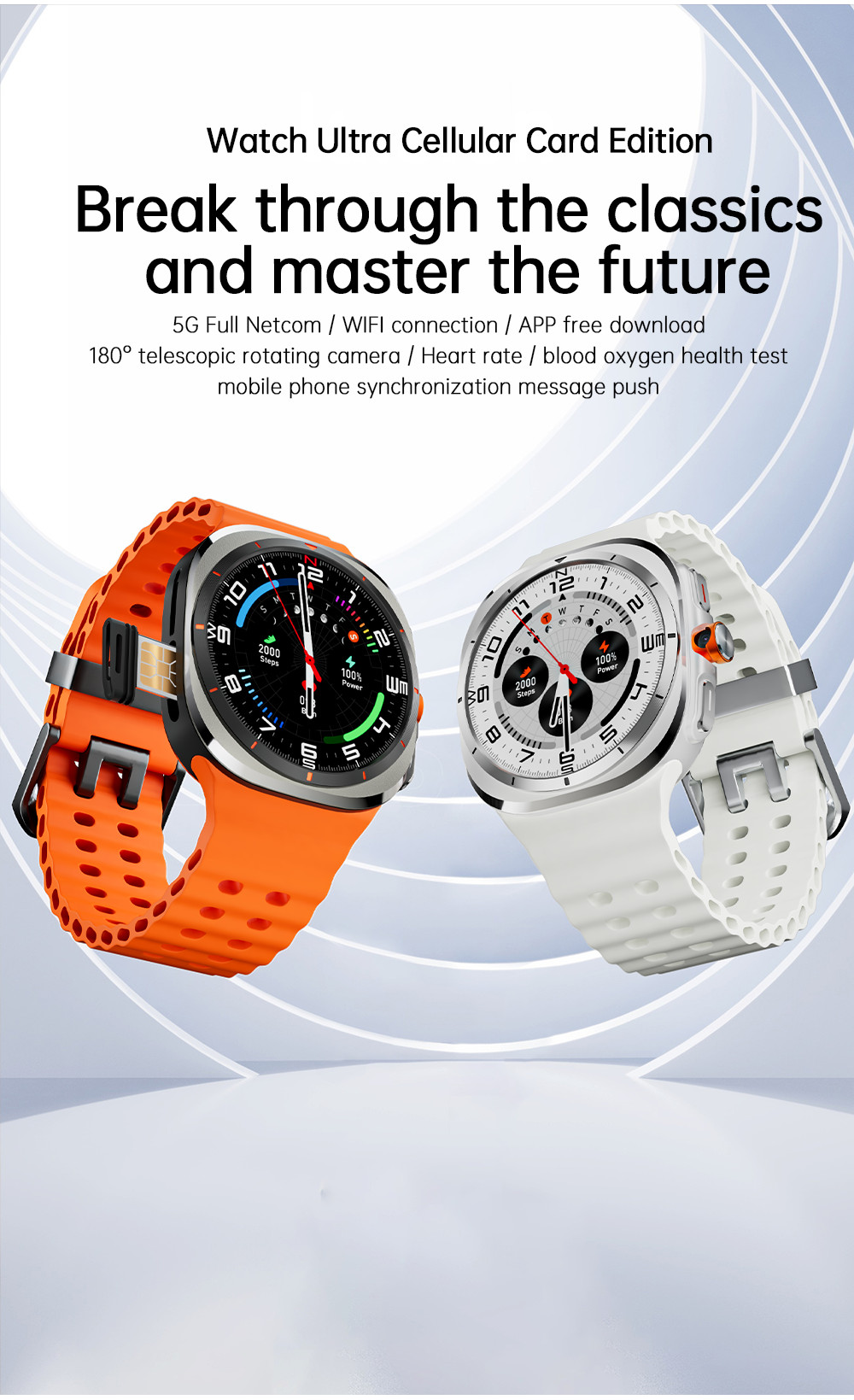 AMOLED Cellular Version Watch BW Ultra Smart Watch SIM Card And WiFi 4G ...