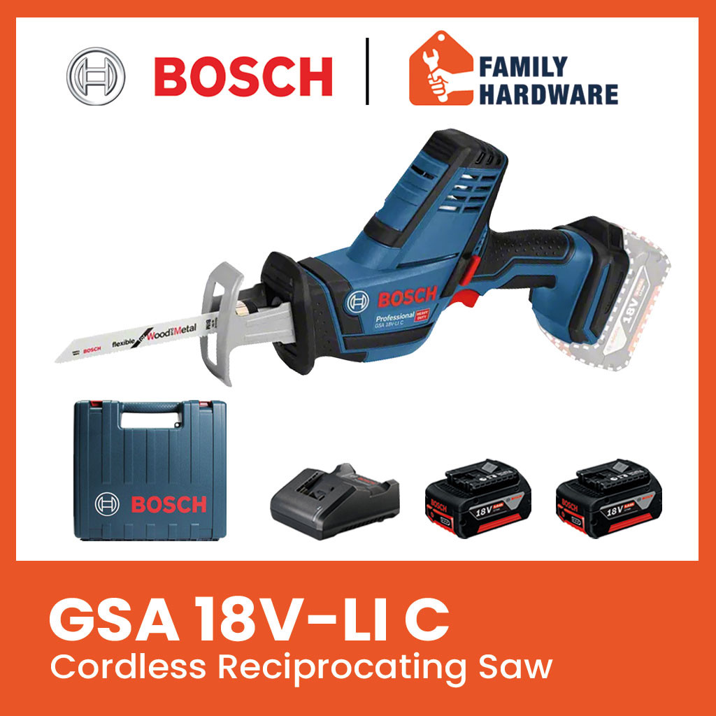 BOSCH GSA 18V-LI C Professional Cordless Reciprocating Saw GBA 2.0Ah ...