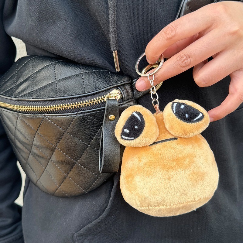 In Stock 10cm Game My Pet Alien Pou Plush Keychain Furdiburb Emotion ...