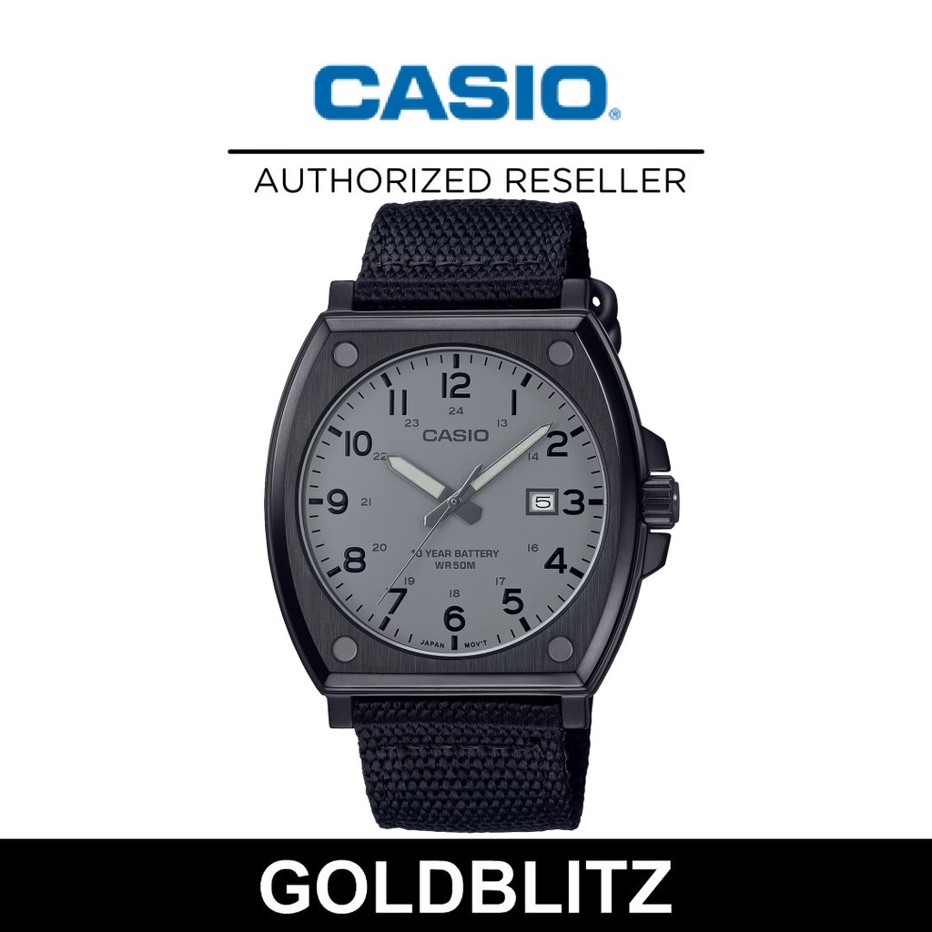 Casio MTP-E715C-8A Tonneau Barrel Shape Intriguing Twist Black Gray ...
