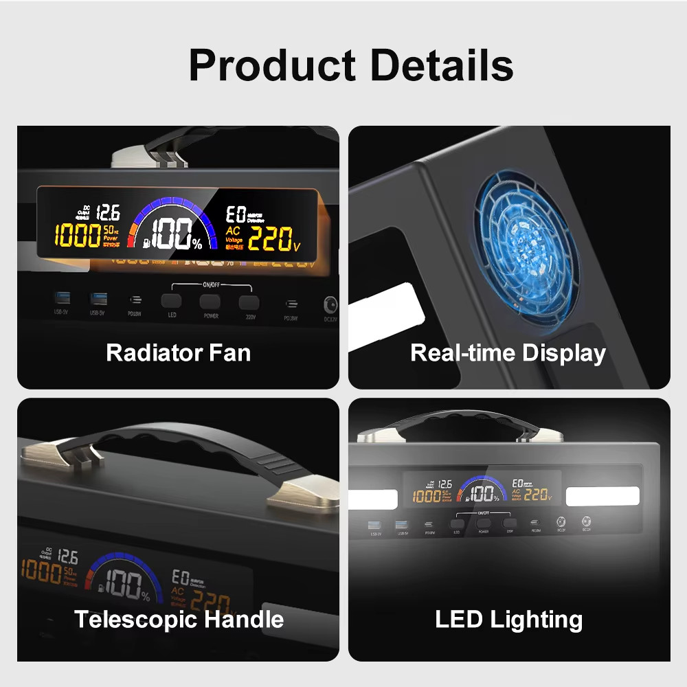 RED TOMATO 800W Wireless Fast Charging Portable Power Station Emergency ...