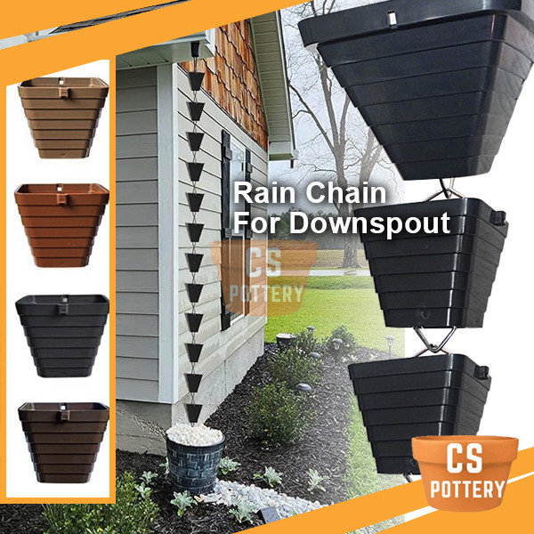 9 Feet Rain Chain For Downspout Gutter Cup Garden Decor / Cawan ...