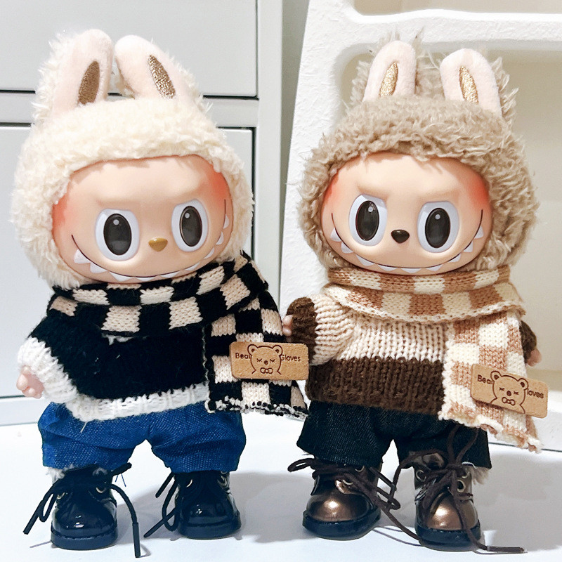 17cm Popmart Labubu Outfit for Labubu Have A Seat V1 V2 Liila Lucky Cat ...