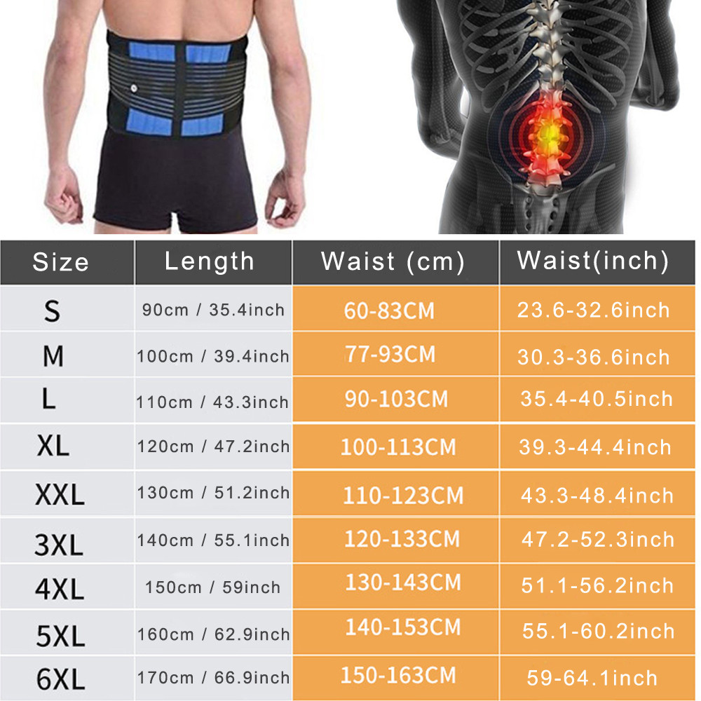 Lumbar Back Brace Support Belt - Lower Back Pain Relief Massage Band ...