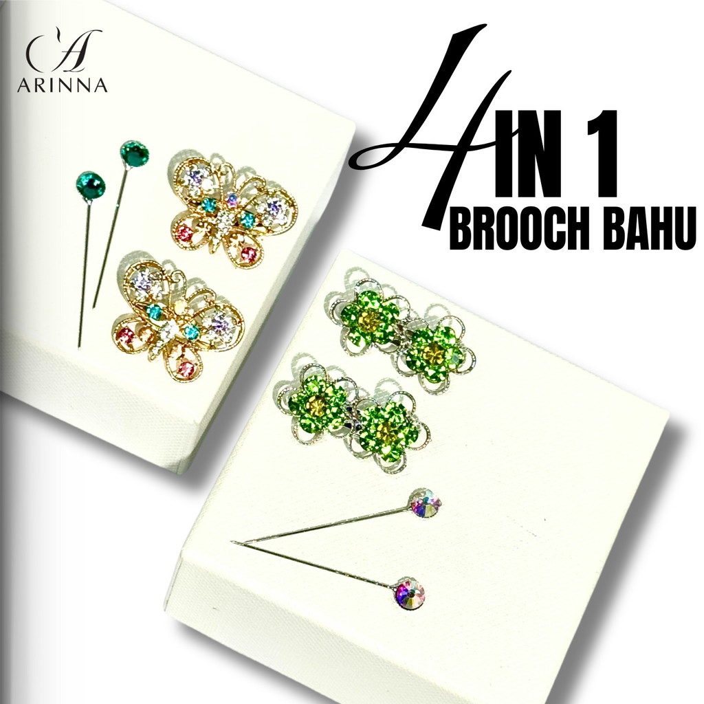 Arinna 4in1 Brooch Bahu Pin Tudung Tajam Premium Kerongsang Viral Box ...