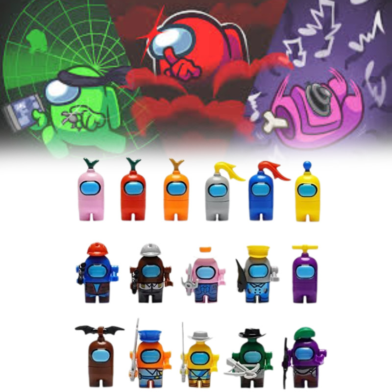 Among Space Fun Us 16 Mini Character Building Blocks Set For Play ...