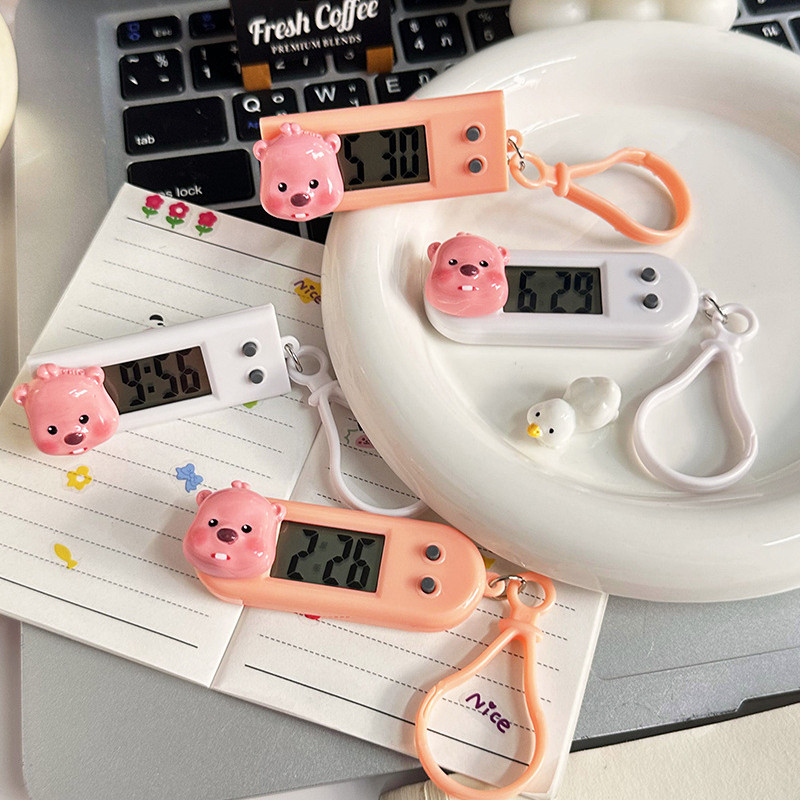 Dopamine Color Keychains Student Electronic Timer Keyrings Cute Loopy ...
