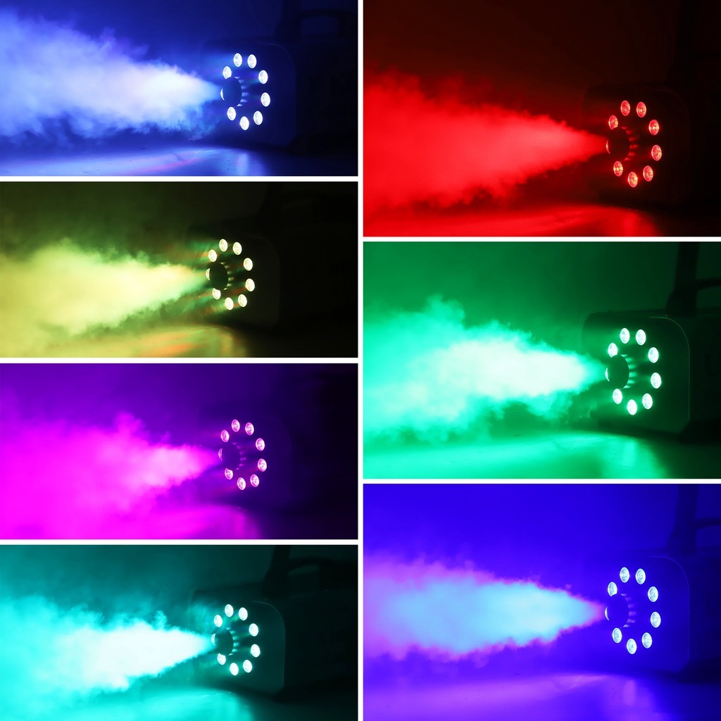 1200W RGB 9 LEDs Smoke Machine Halloween DJ Show Fog Ejector Stage ...