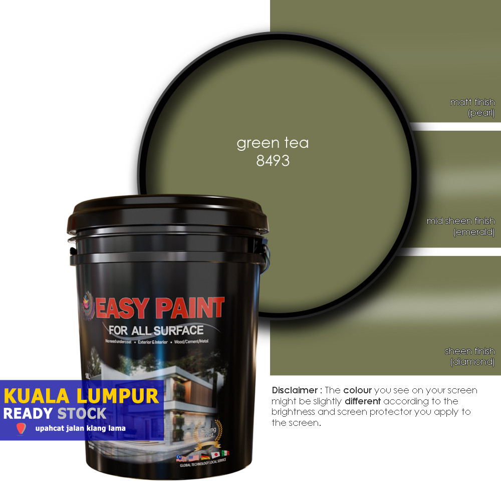 1 Liter and 5 Liter - GREEN TEA J 8493, Easy Paint All Surface for ...