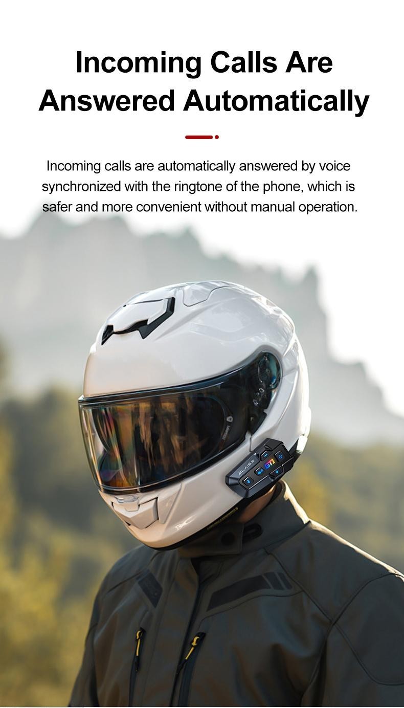Blaise GT1 Helmet Intercom Headset Music Sharing For 2 Riders with ...