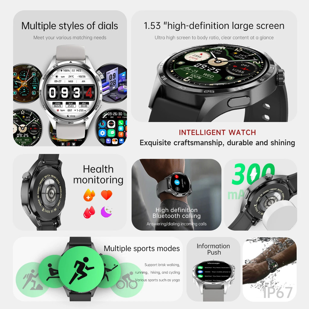 New GT5 PRO Smart Watch Men Watch 4 Pro upgraded version AMOLED HD ...