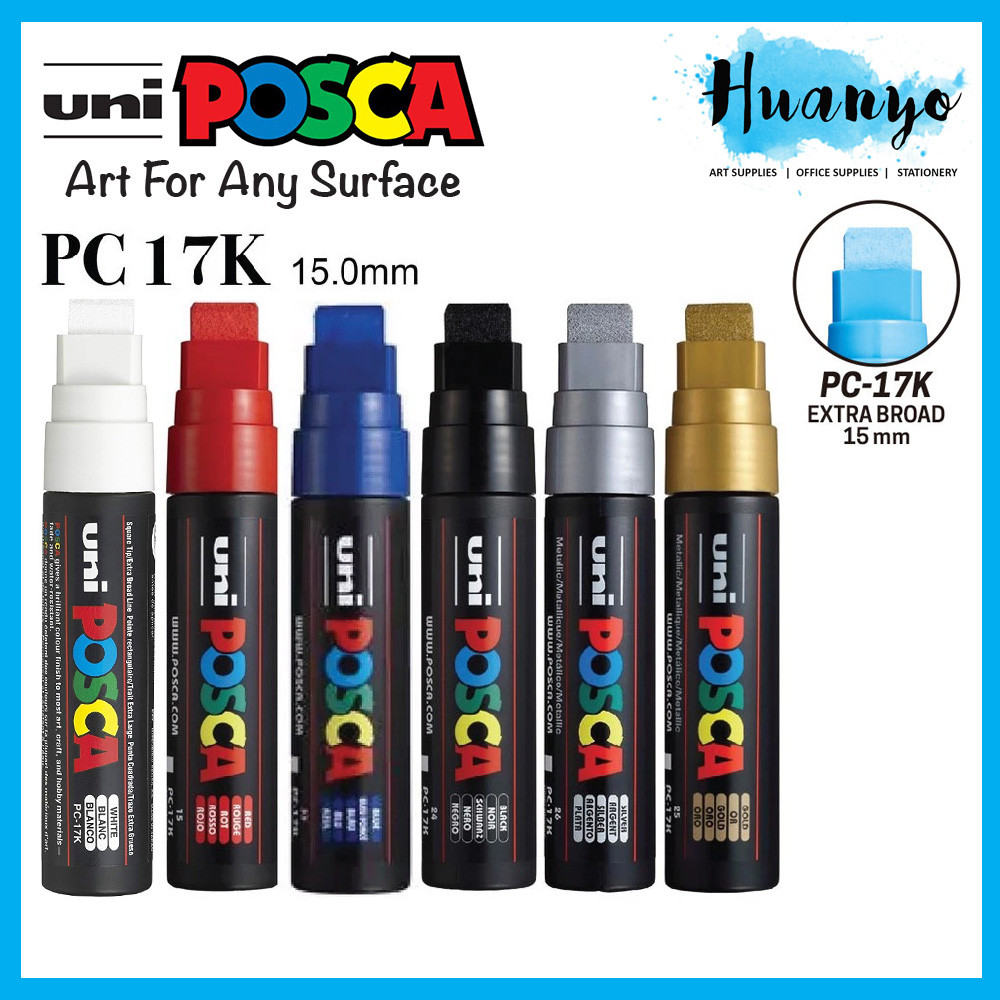 Uni Posca Water-Based Colour Paint Marker PC-17K Bullet Chisel BroadTip ...