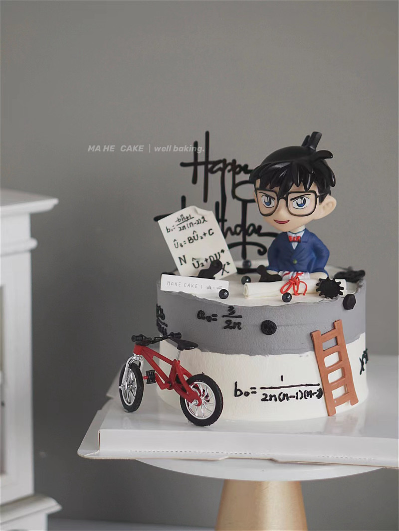 Detective Conan Konan Bicycle Cake Topper Birthday Topper Cake ...